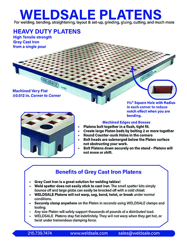 WSC-25B Platen 2-1/2 ft. x 5 ft. | Weldsale | Welding Supplies ...